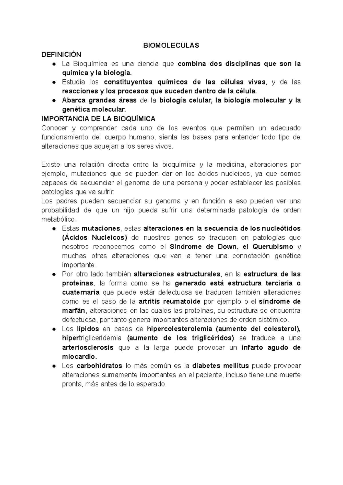 1. Biomoleculas - Apuntes de bioquímica - BIOMOLECULAS DEFINICIÓN La ...