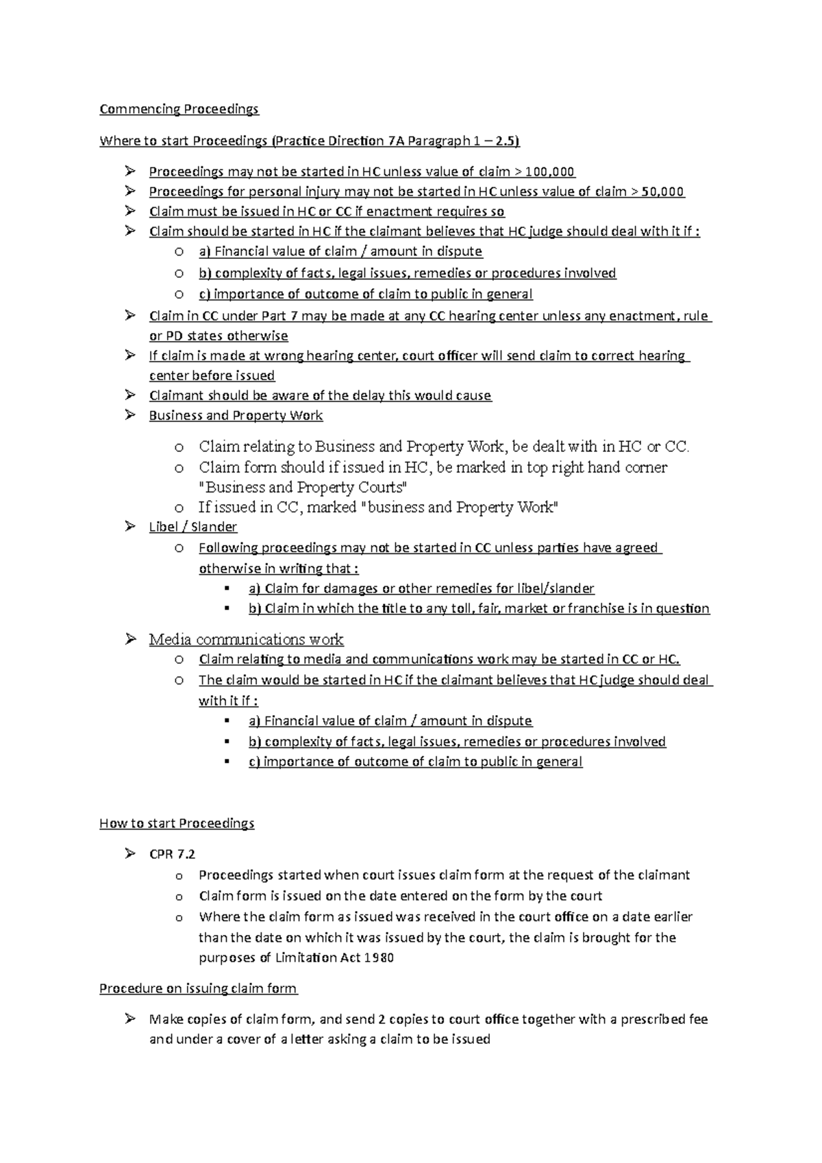 Commencing Proceedings - Commencing Proceedings Where to start ...