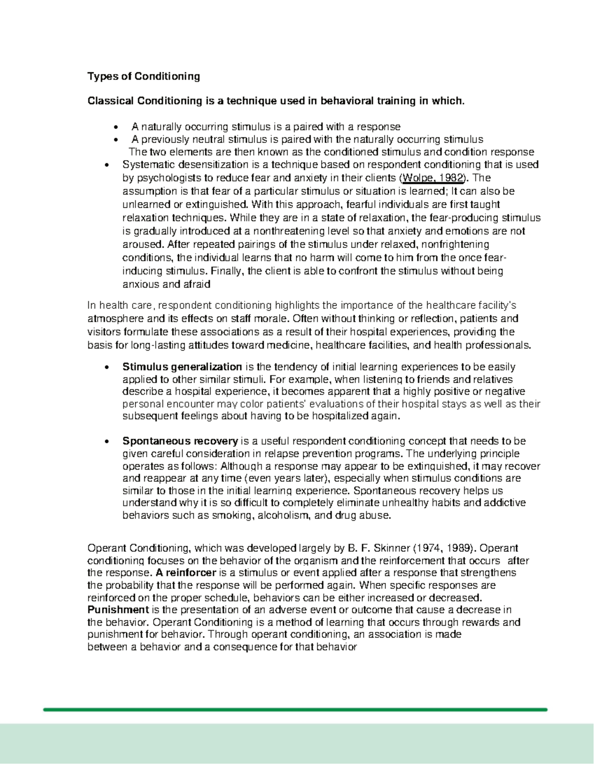 Types of Conditioning - Types of Conditioning Classical Conditioning is ...