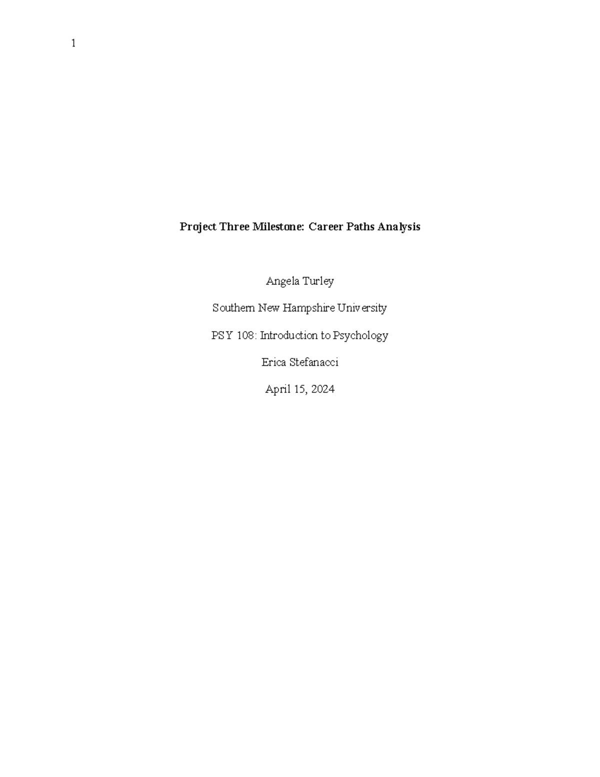 project three milestone three project - Project Three Milestone: Career ...