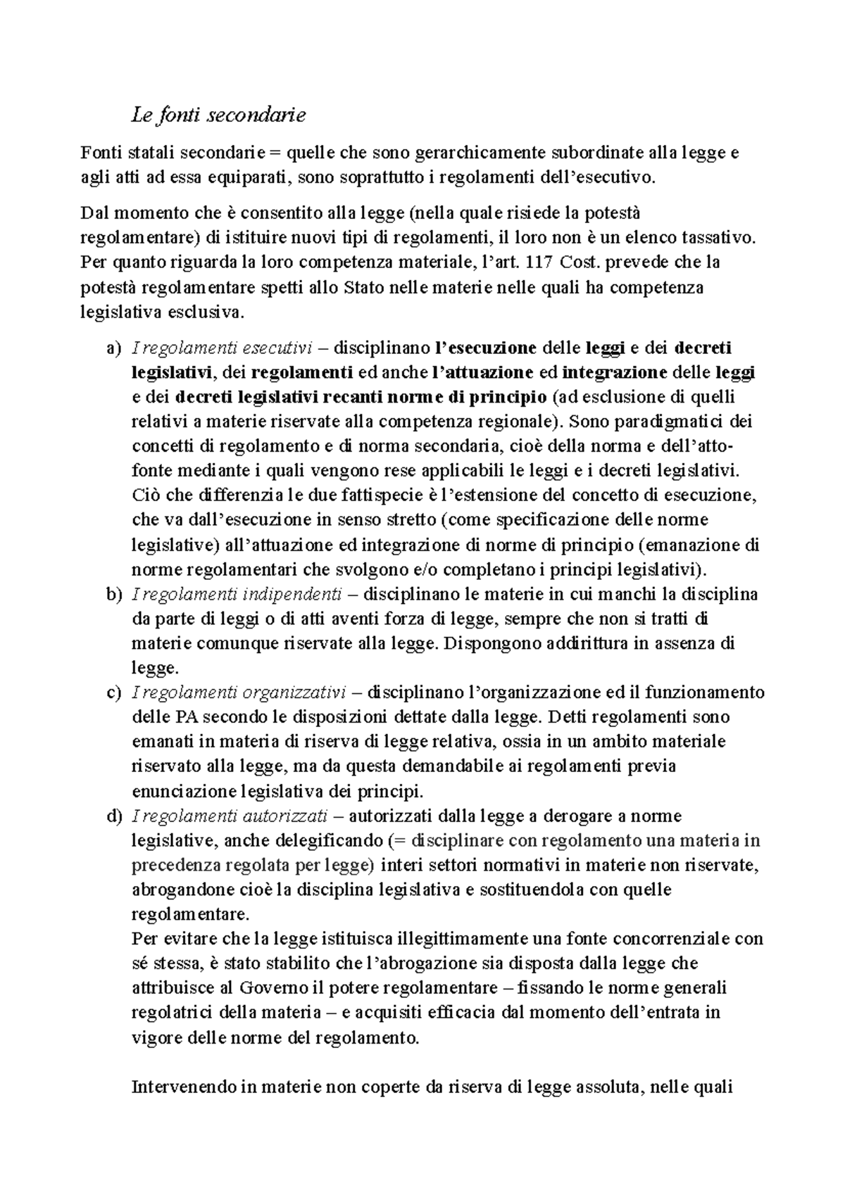 Le fonti secondarie - Le fonti secondarie Fonti statali secondarie ...