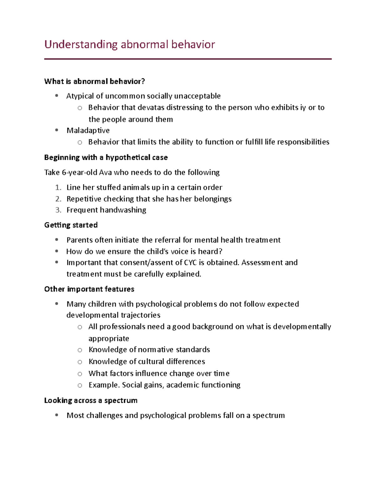 Understanding abnormal behavior - Assessment and treatment must be ...