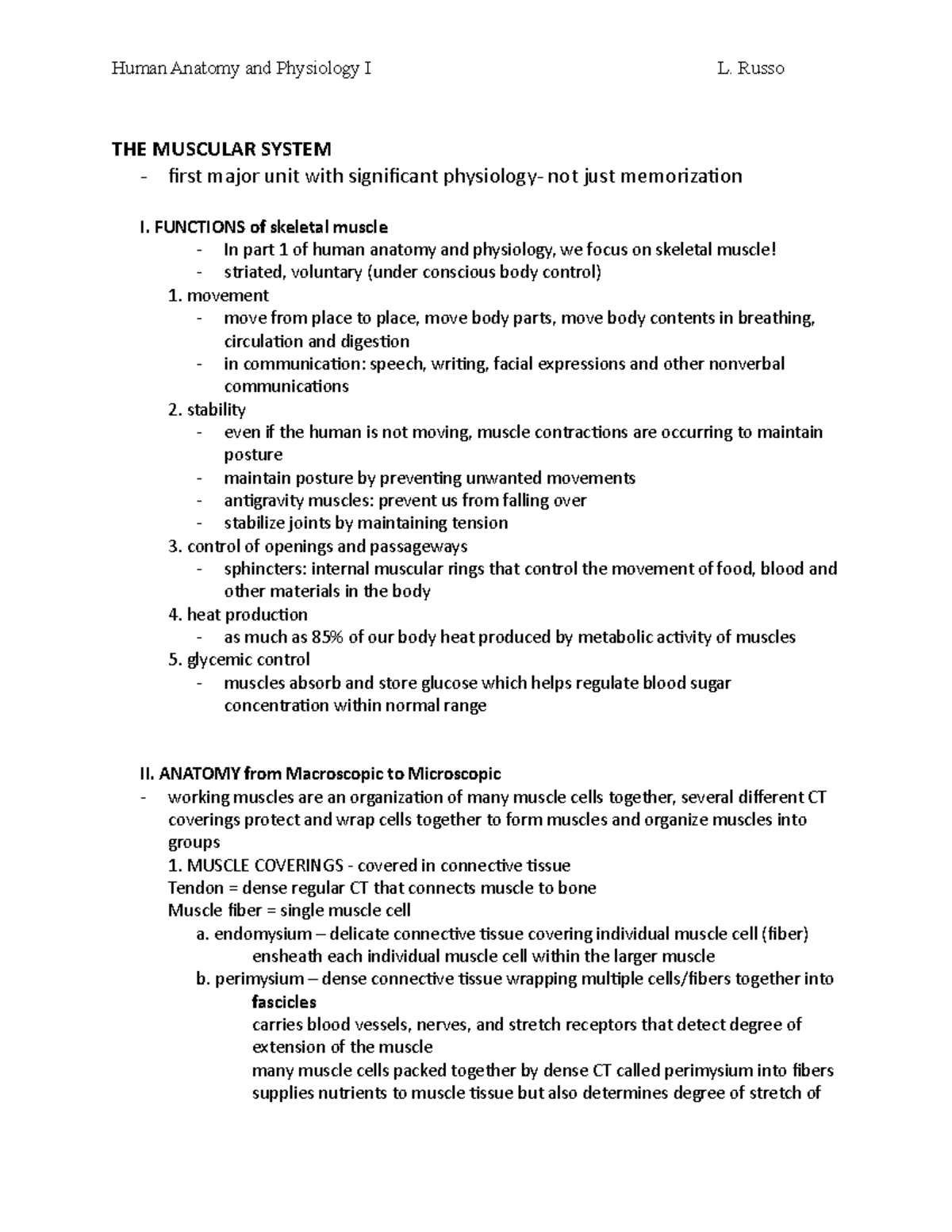 Units 7 and 8 Muscle System - THE MUSCULAR SYSTEM - first major unit ...