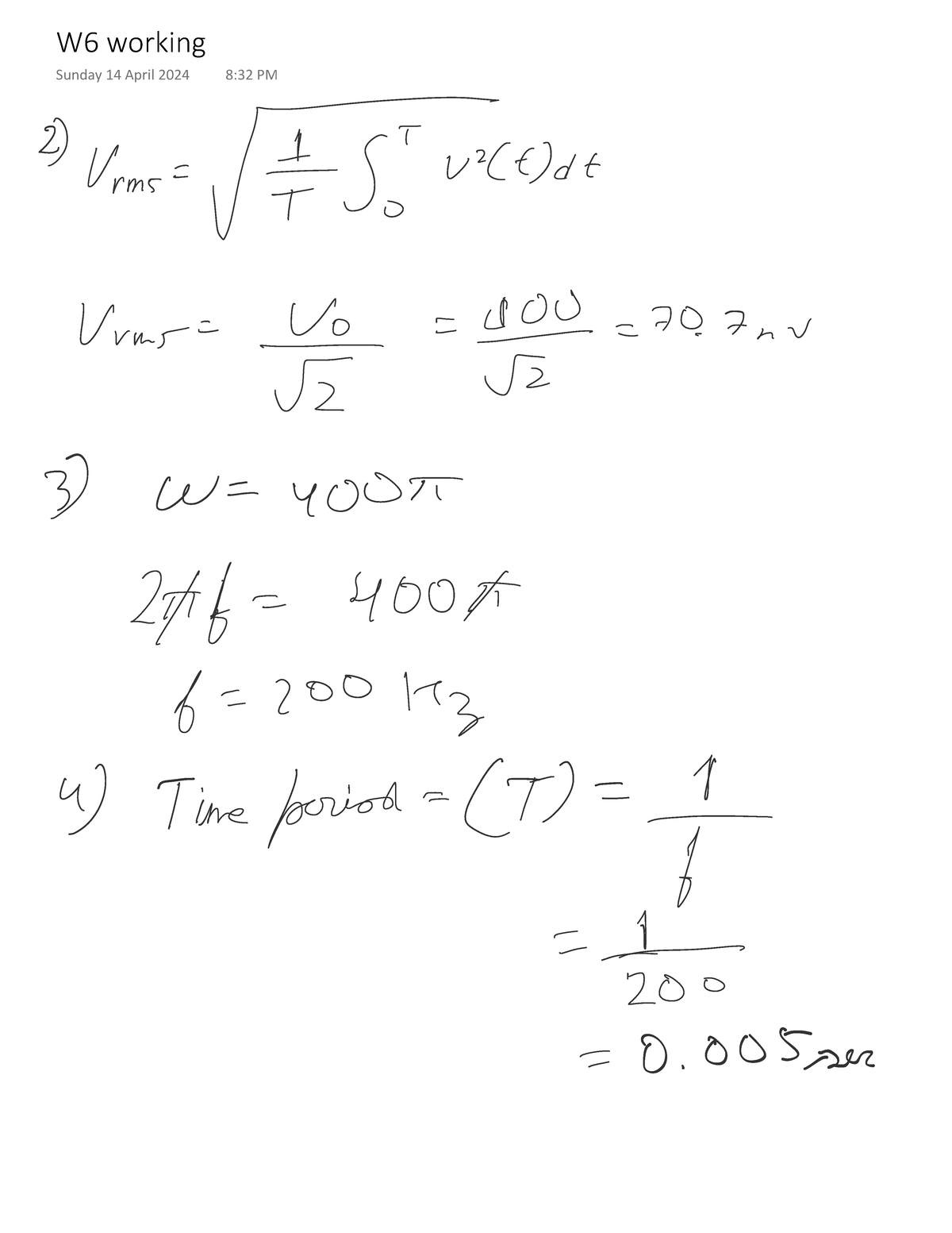 W6 working - 048510 - W6 working Sunday 14 April 2024 8:32 PM - Studocu