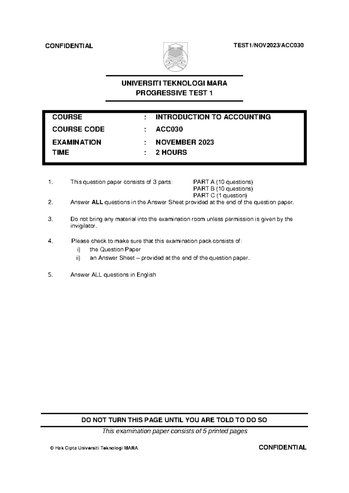 MAT037 TRIALS UITM - CONFIDENTIAL 1 TEST1/NOV2023/ACC UNIVERSITI ...