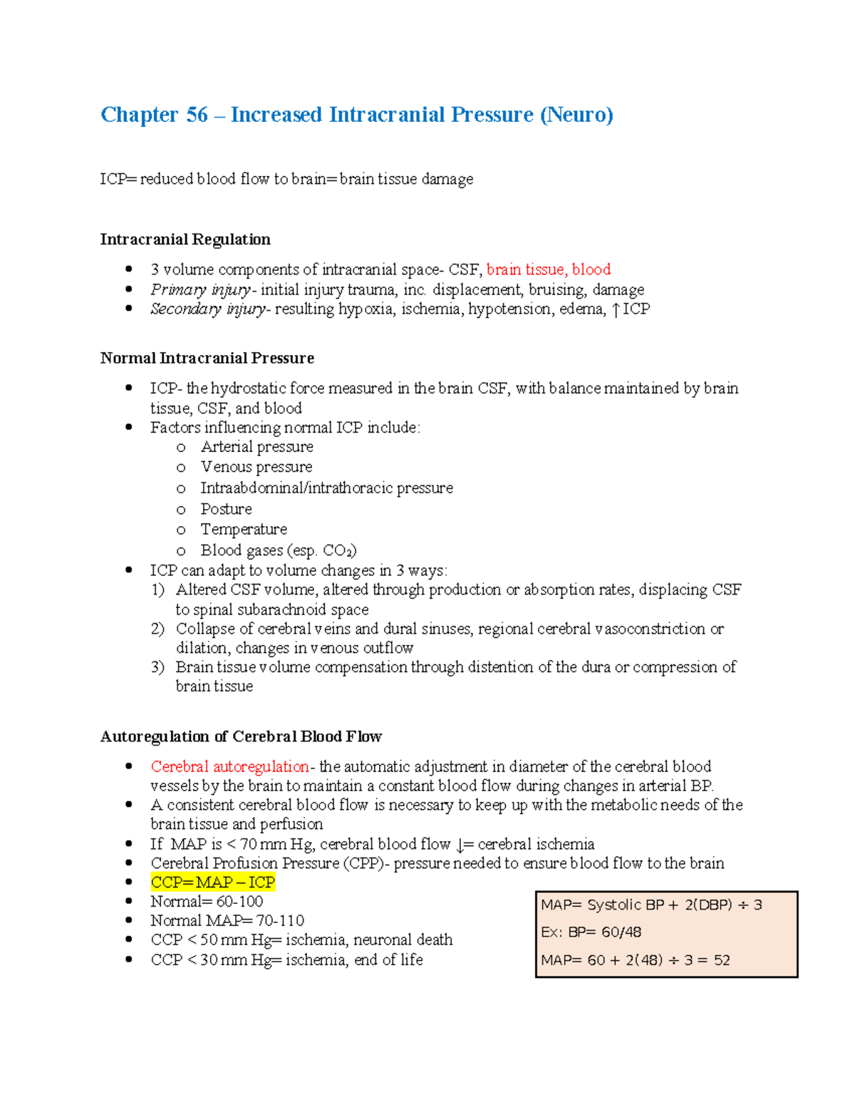 Neurological Disorders Study Notes - Chapter 56 – Increased ...