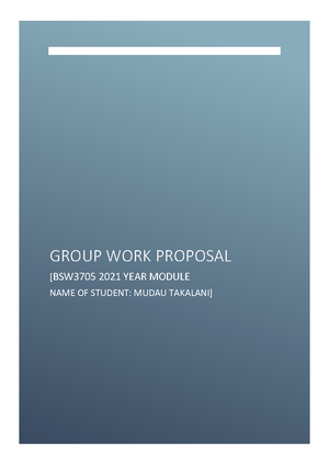 Group WORK Process Report NO 2 - BSW3705 - Unisa - Studocu