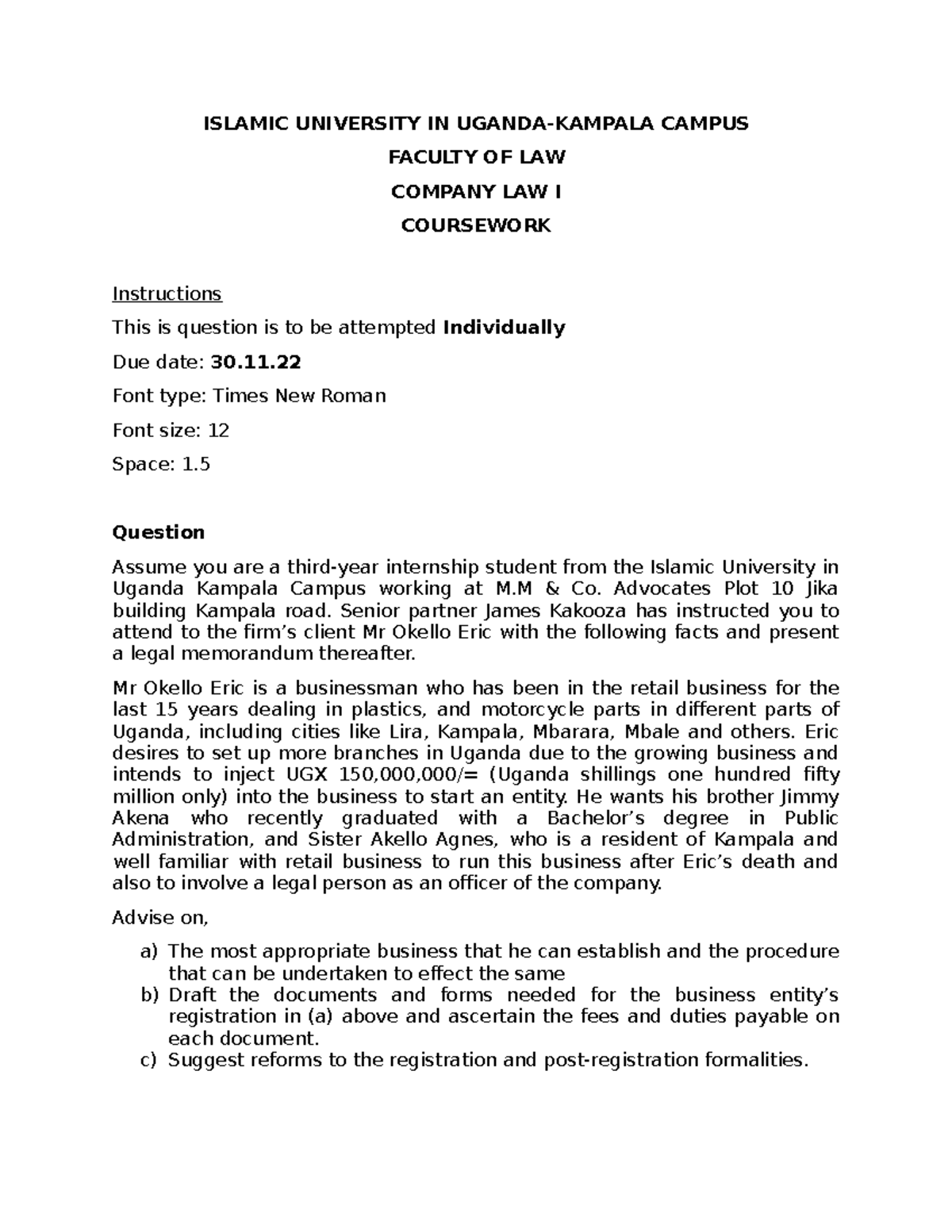 BA Individual Coursework - LLB - IUIU - Studocu