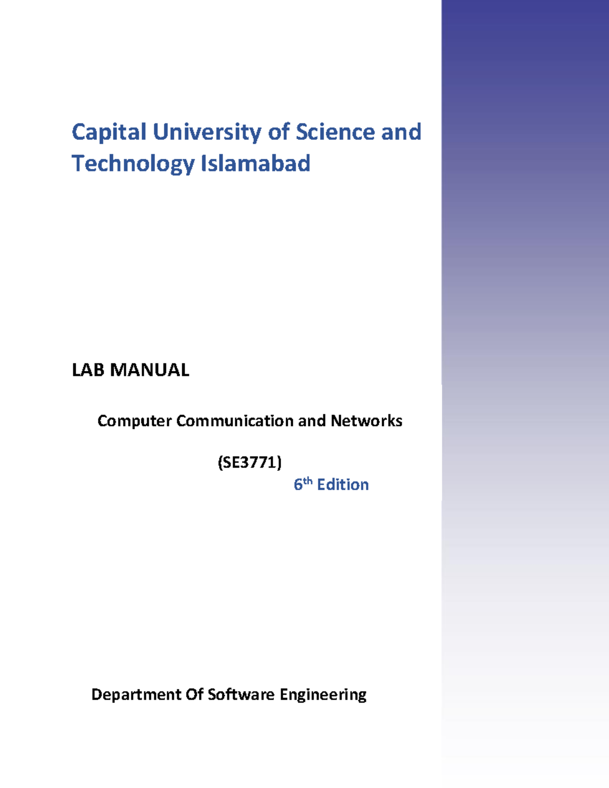 CCNet Lab Manual - Capital University of Science and Technology ...