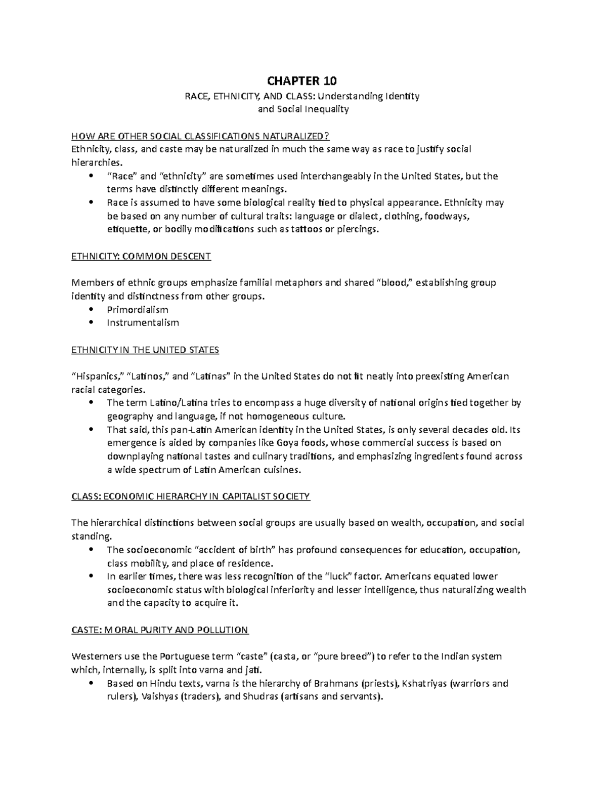 RACE, ETHNICITY, AND CLASS: Understanding Identity and Social ...