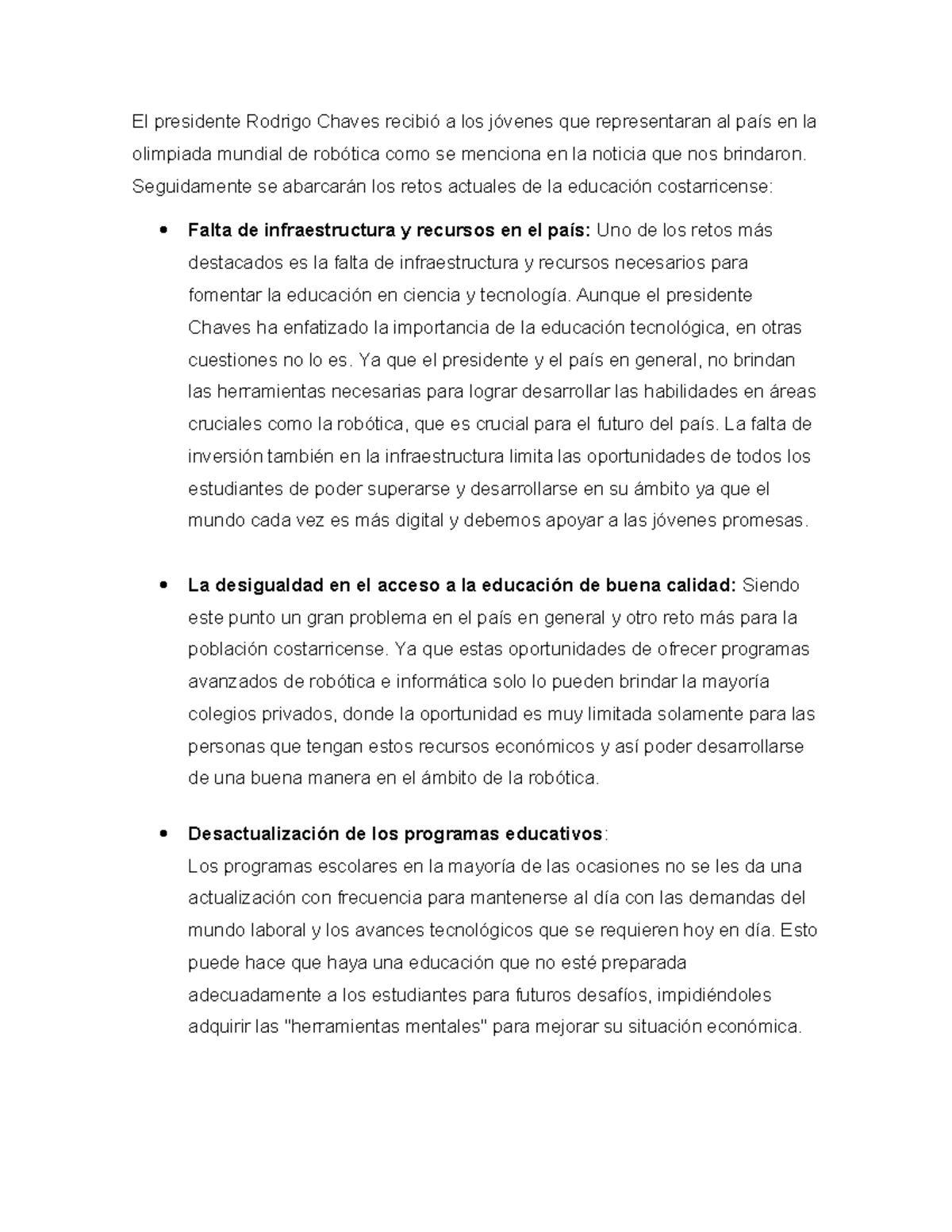 Pedagogia Ensayo - addddd - El presidente Rodrigo Chaves recibió a los ...