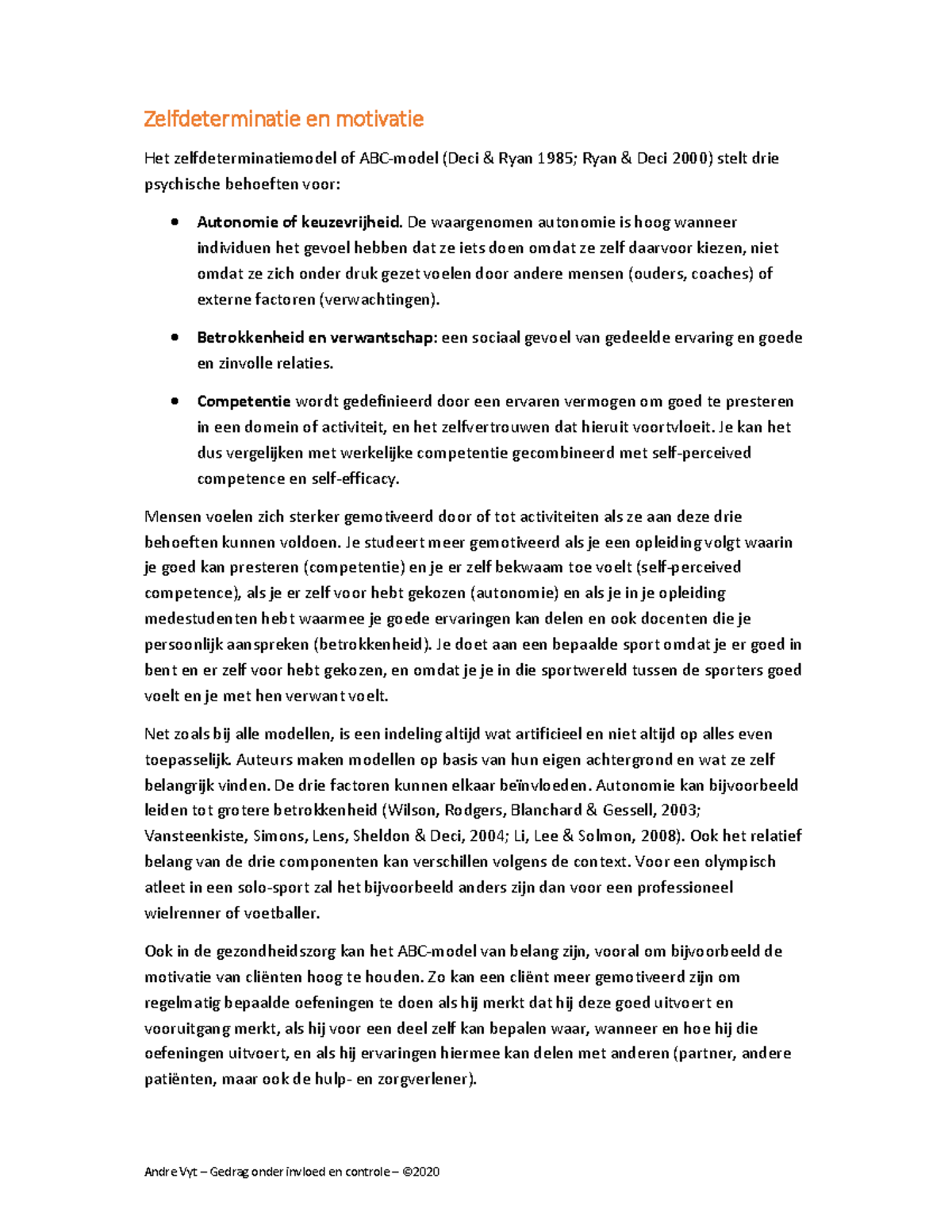 GV Zelfdeterminatie en motivatie - Andre Vyt – Gedrag onder invloed en ...