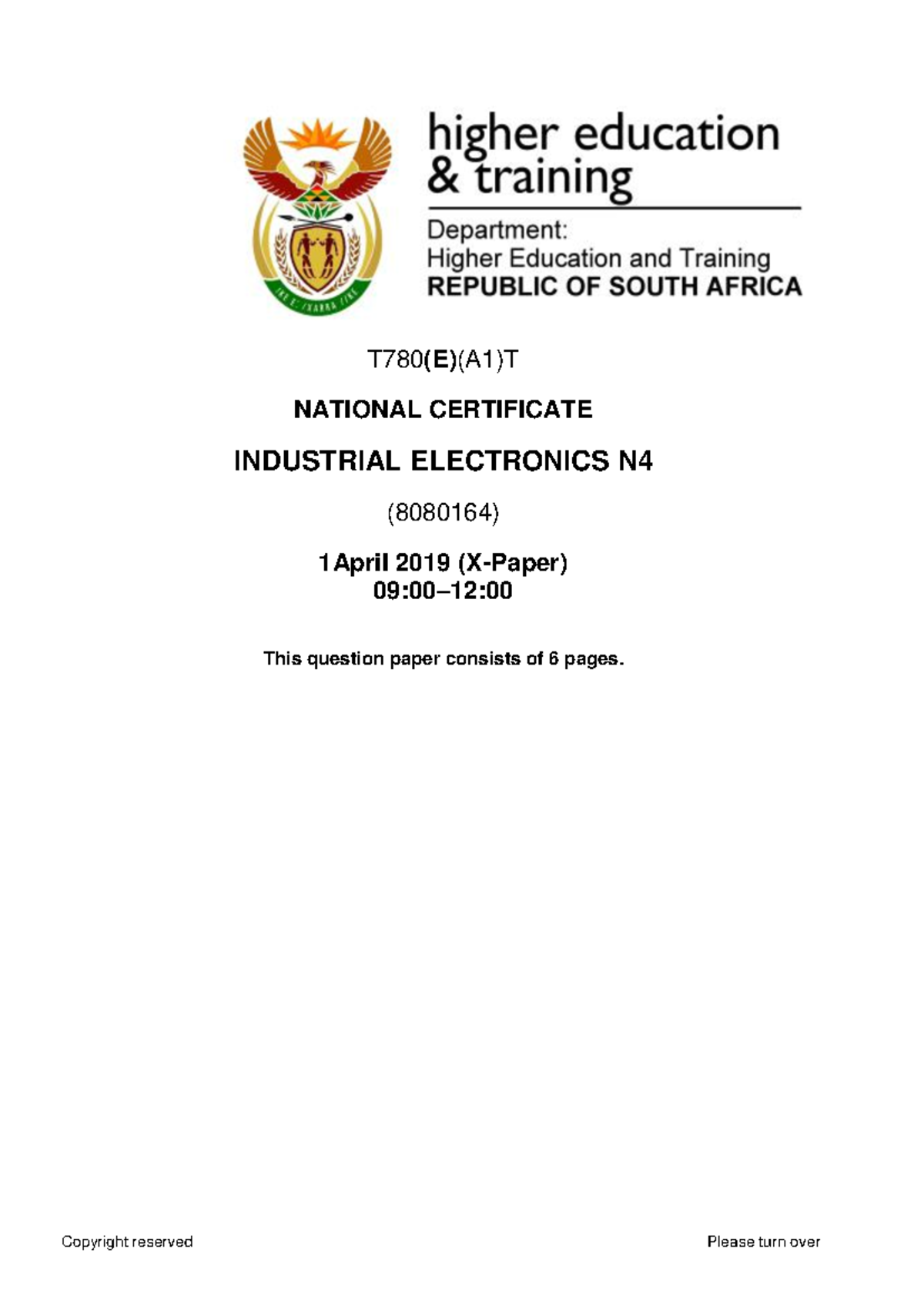 N4 Industrial Electronics April 2019 - T780(E)(A1)T NATIONAL ...