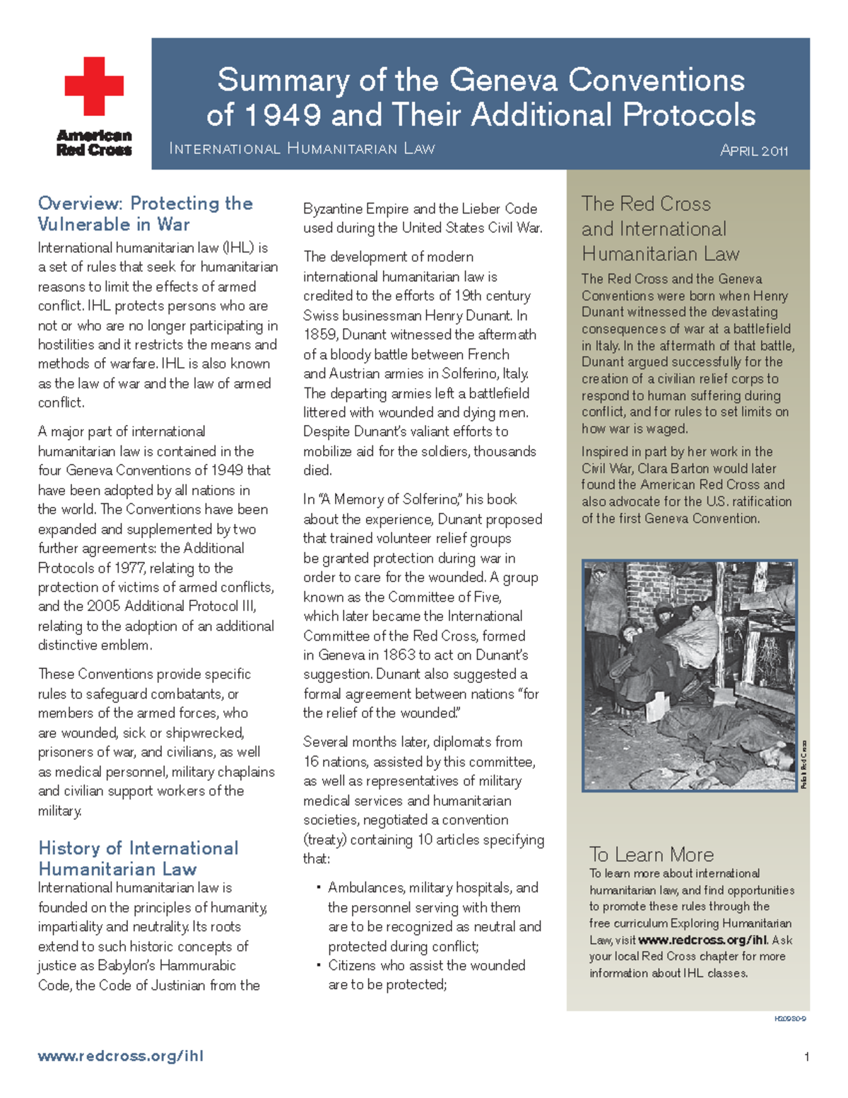 IHL Summary Geneva Conv - International Humanitarian Law To Learn More ...