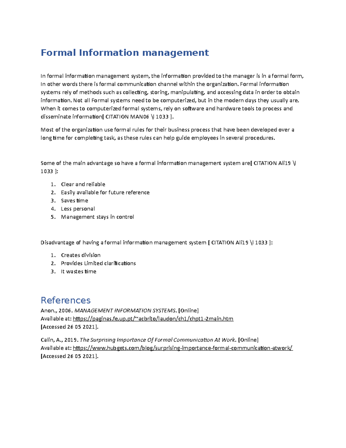 Formal Information Technologies - Formal Information management In ...