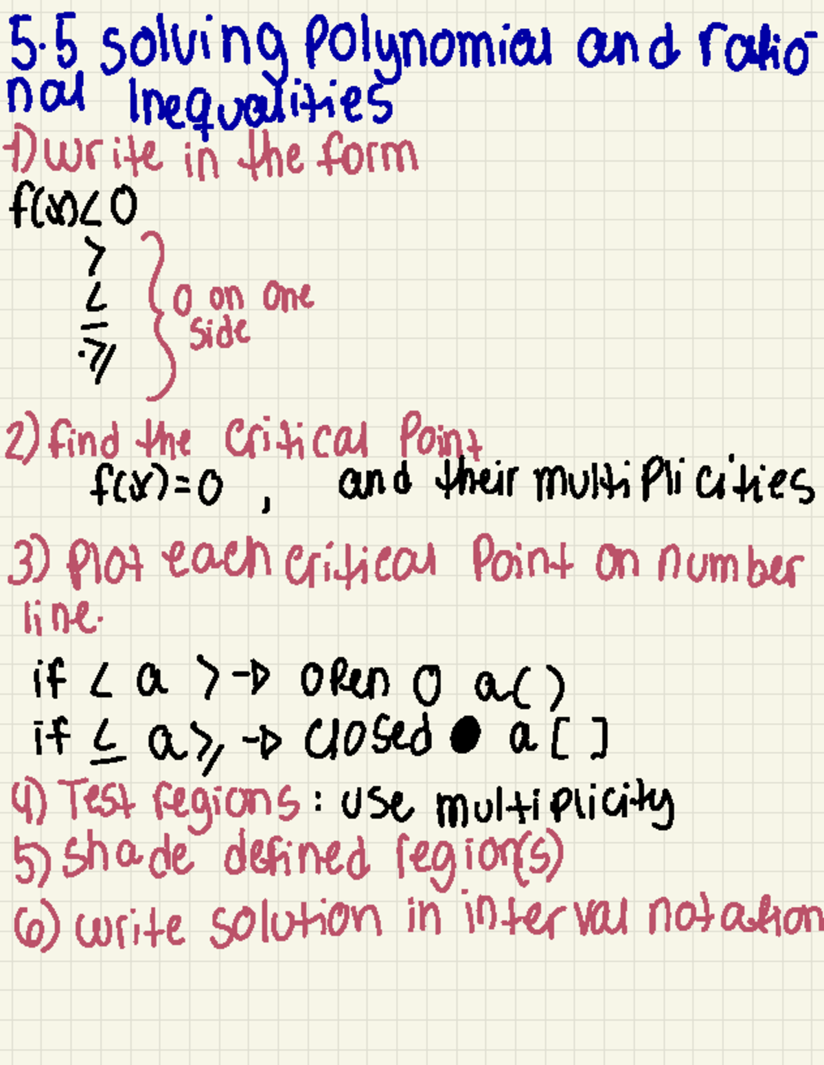 Chapter 5.5 pre-calc - 5. solving polynomial and ratio nal Inequalities ...