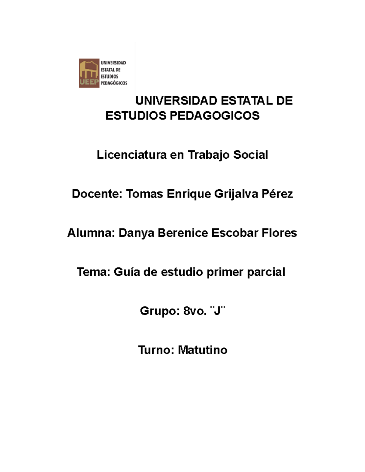 Universidad Estatal DE Estudios Pedagogicos - UNIVERSIDAD ESTATAL DE ...