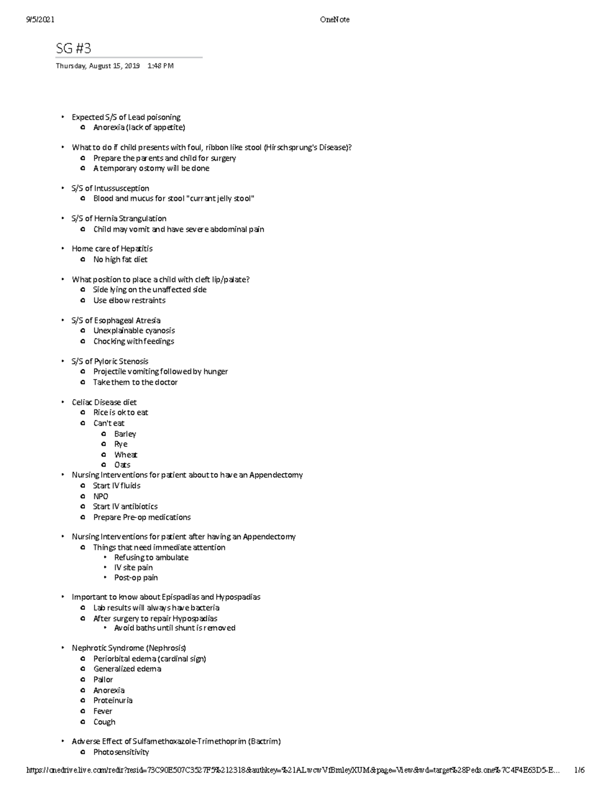 ATI Pediatric Study Guide for Quiz #2 - SG Thursday, August 15, 2019 1: ...