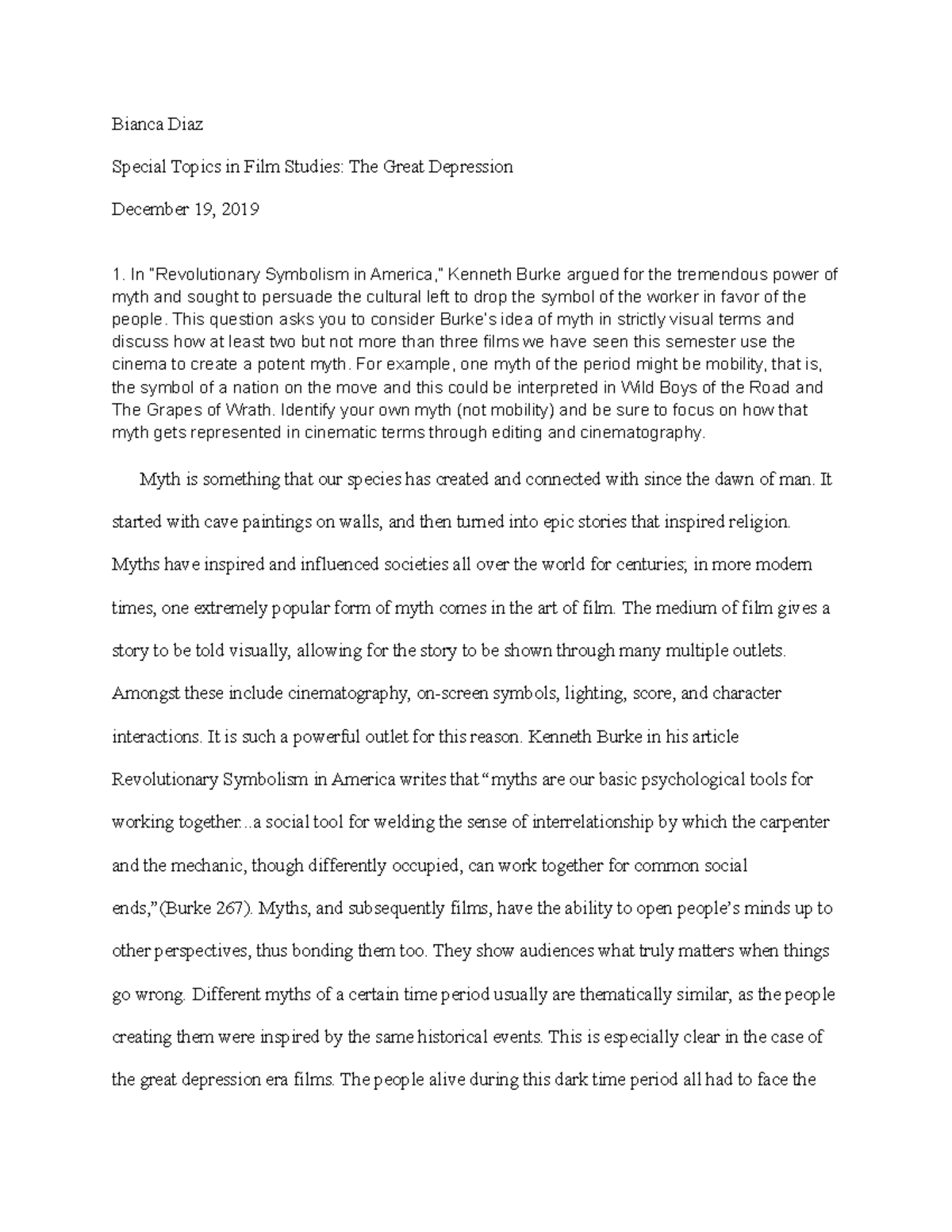 Bianca Diaz- great depression essay - Bianca Diaz Special Topics in ...