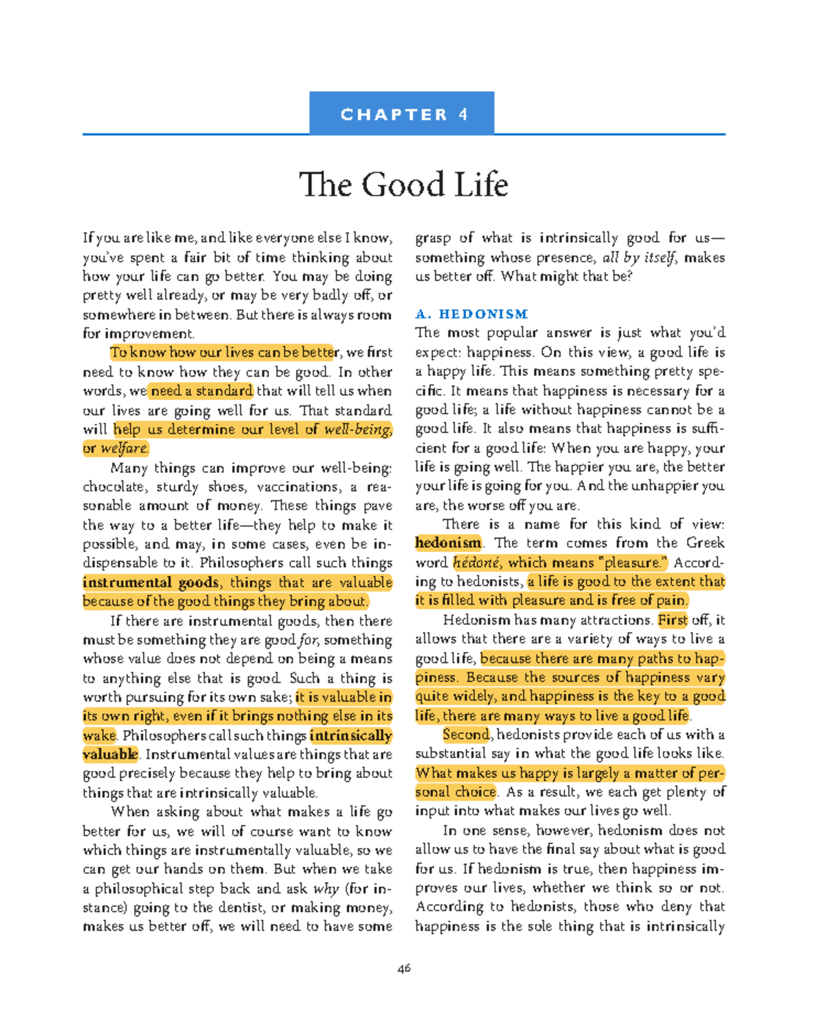 The Good Life - The Good life lecture notes - C H A P T E R 4 e Good ...