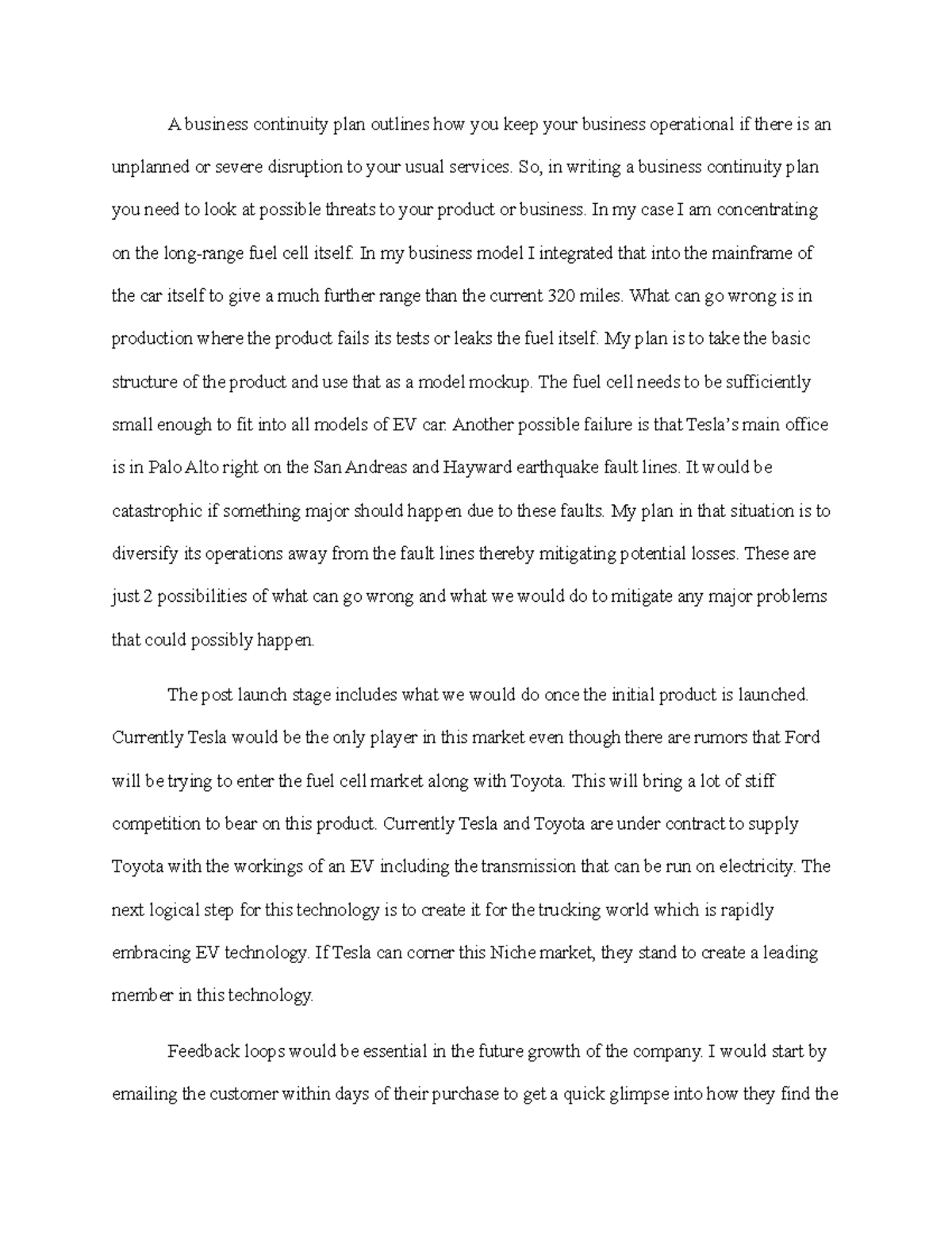 Assignment 8 - Business Opportunity Continuity Plan - A business continuity plan outlines how ...