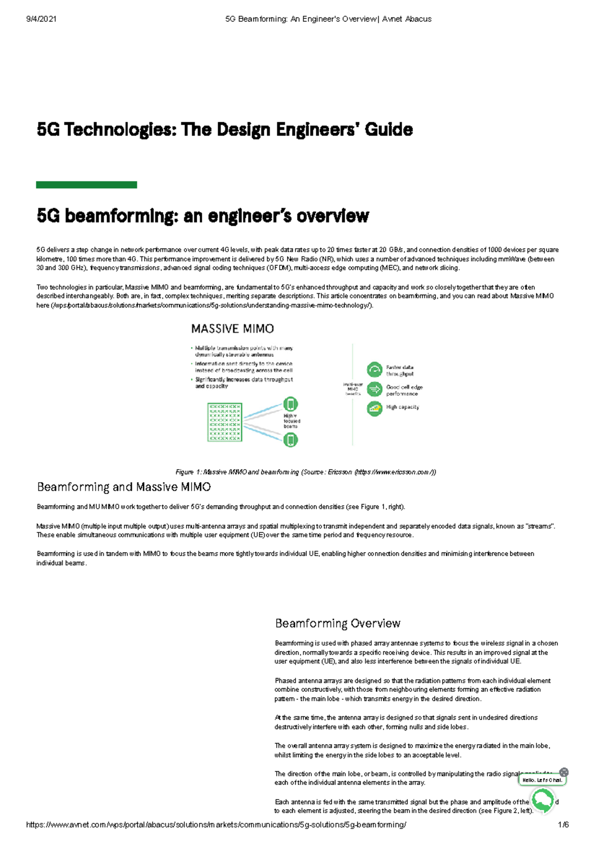 5G Beamforming An Engineer's Overview Avnet Abacus - 5G Technologies ...