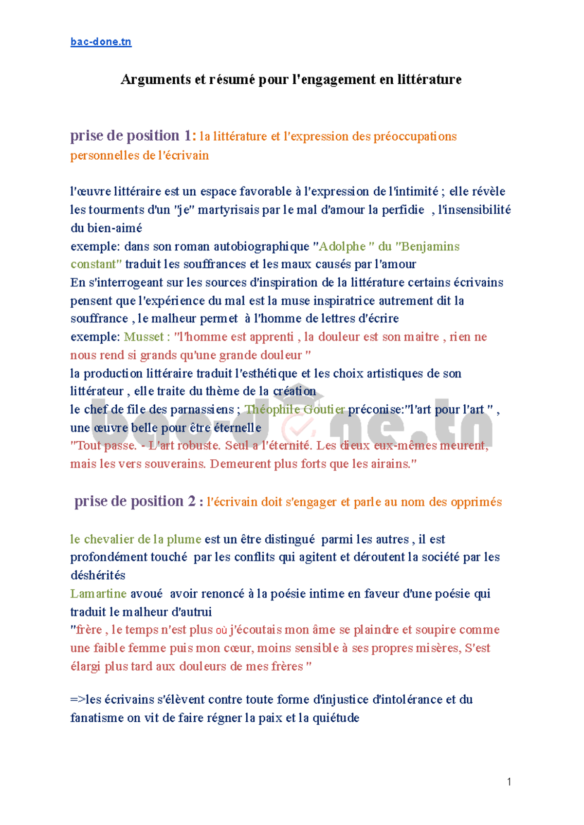 71 920 - Très pratique - Arguments et résumé pour l'engagement en ...