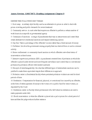 Correctional systems and government reading assignment chapter 2 - Annes Newton – G Mae Conley ...