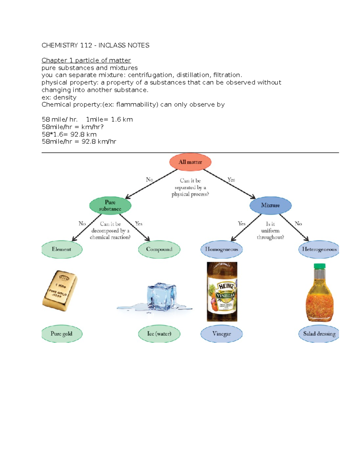 Chemistry 112 - ####### CHEMISTRY 112 - INCLASS NOTES Chapter 1 ...