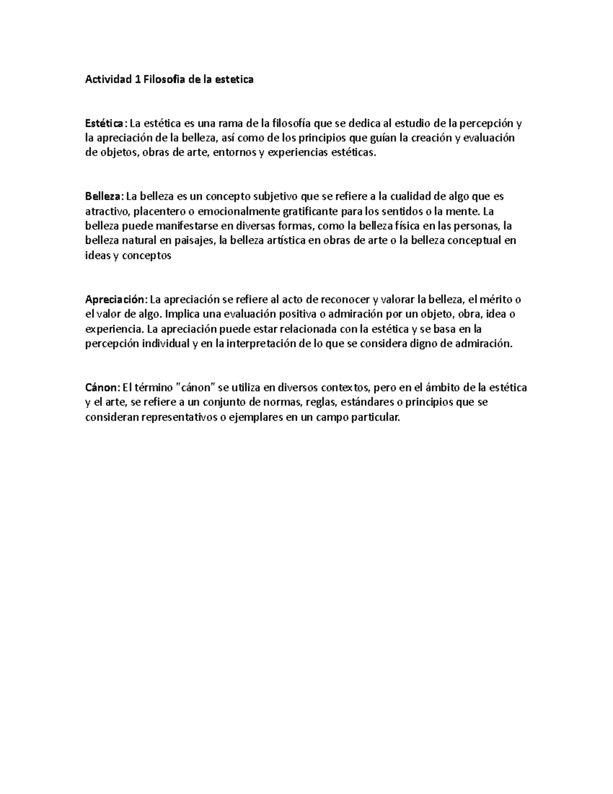 Actividad 1 Filosofia de la estetica - Actividad 1 Filosofia de la ...