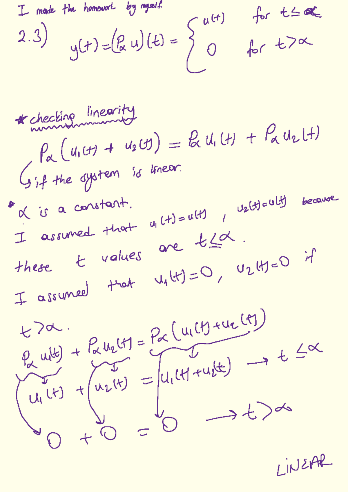 Linear System Theory and design homework 1 - I made the homework myself ult) for tsa 2) to O for ...