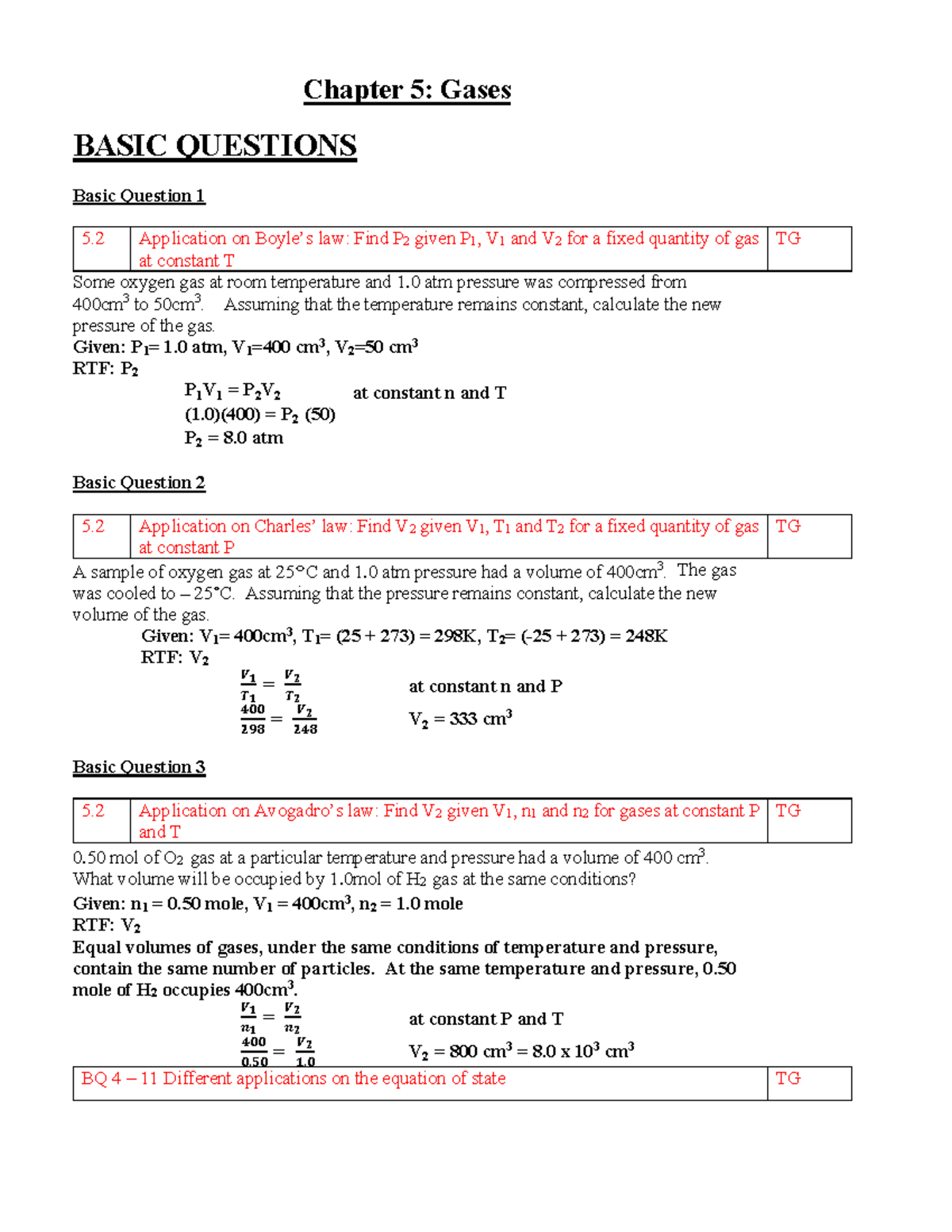 Chemistry level N Chapter 5 BQ-AK 2324 - Chapter 5: Gases BASIC ...