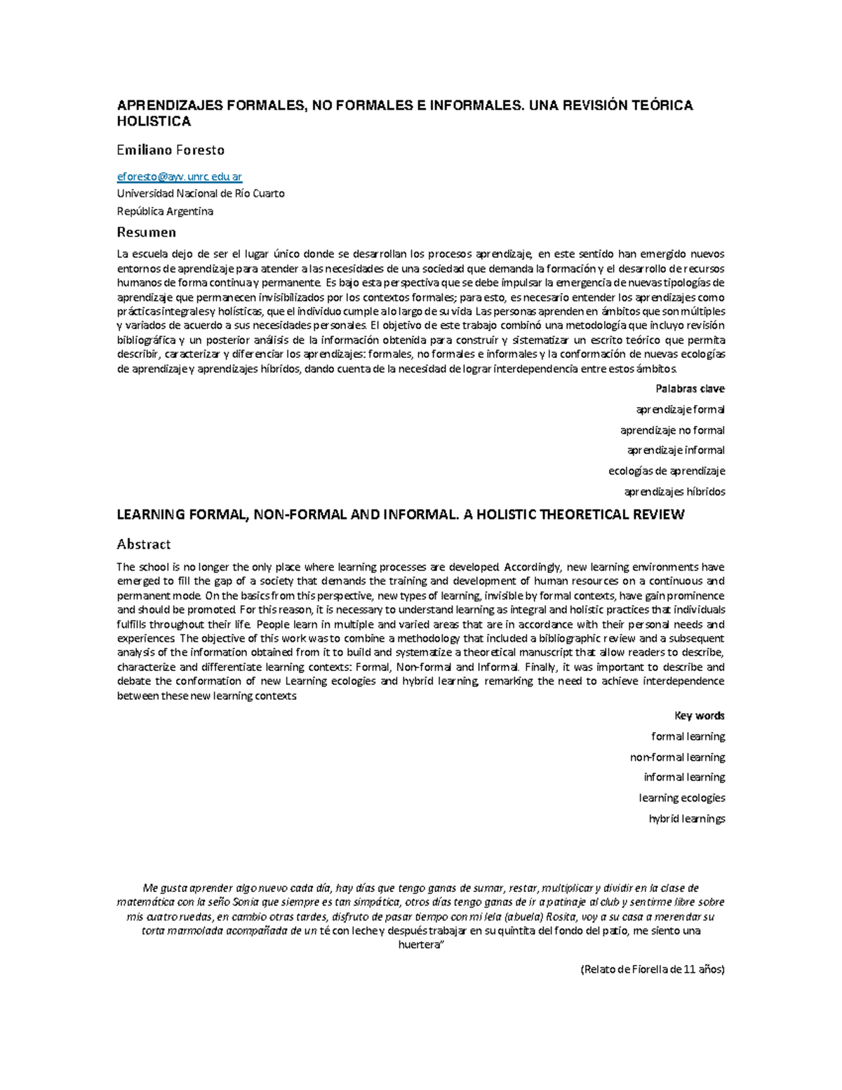 Lectura N. 1 Aprendizajes Formales, NO Formales E Informales ...