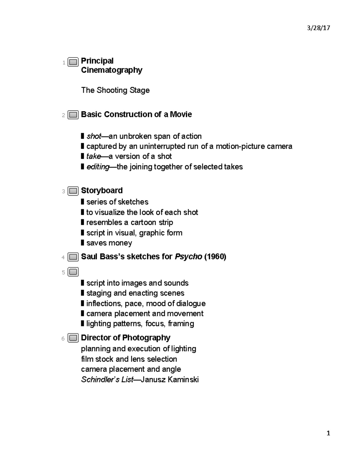 1-notes for principal cinematography - Principal Cinematography The ...