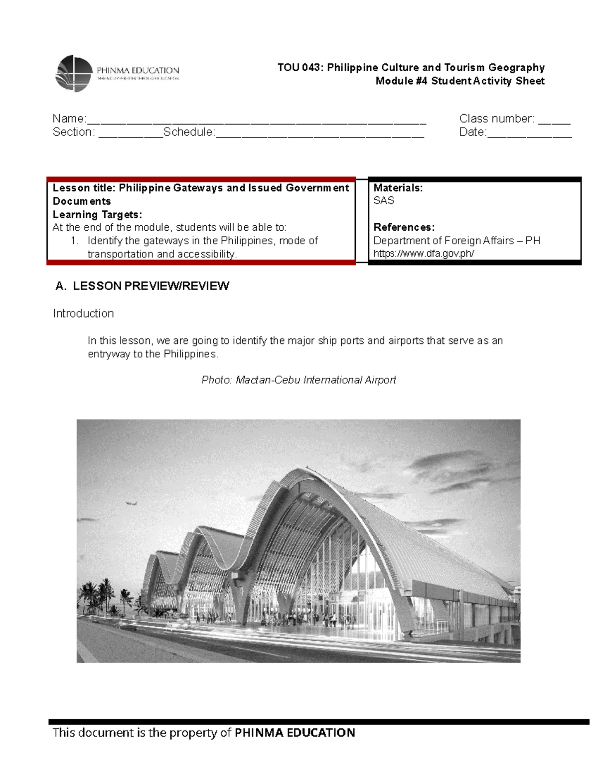 SAS#4 - TOU 043 - Sas - Module #4 Student Activity Sheet - Studocu