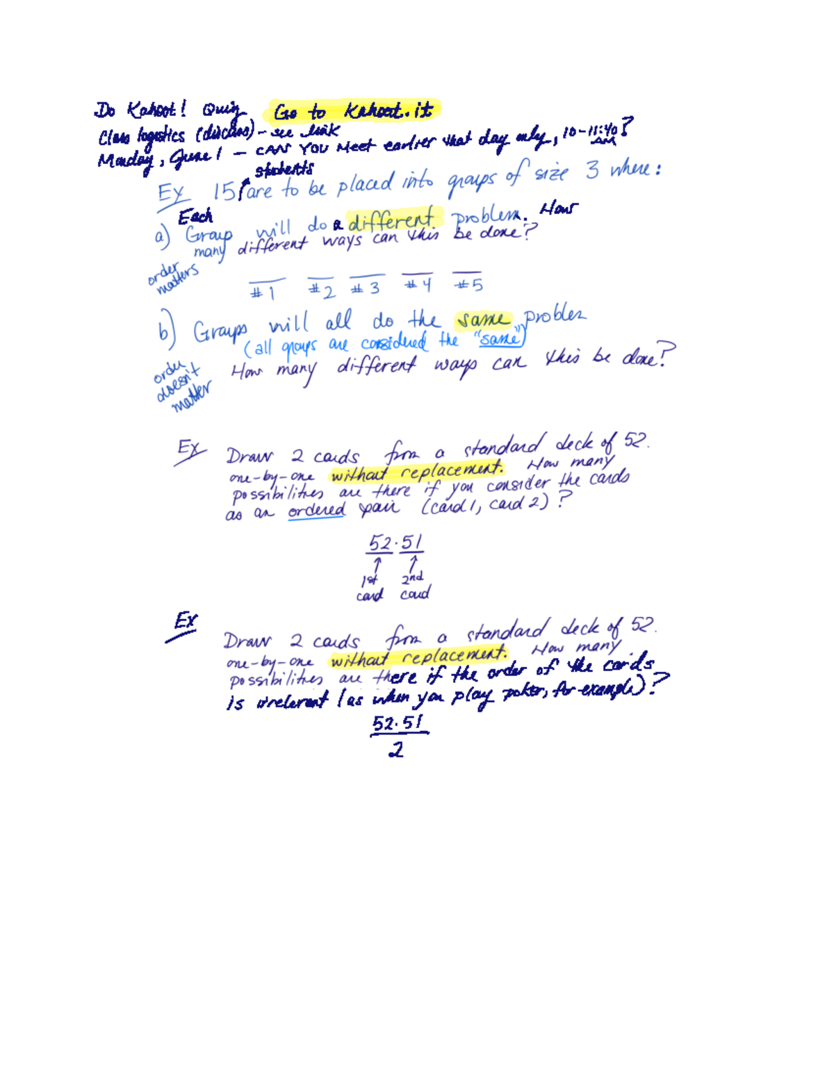 P2 W 5 27 Examples Of Permutations And Combinations Pascal S Triangle Proofs Binomial