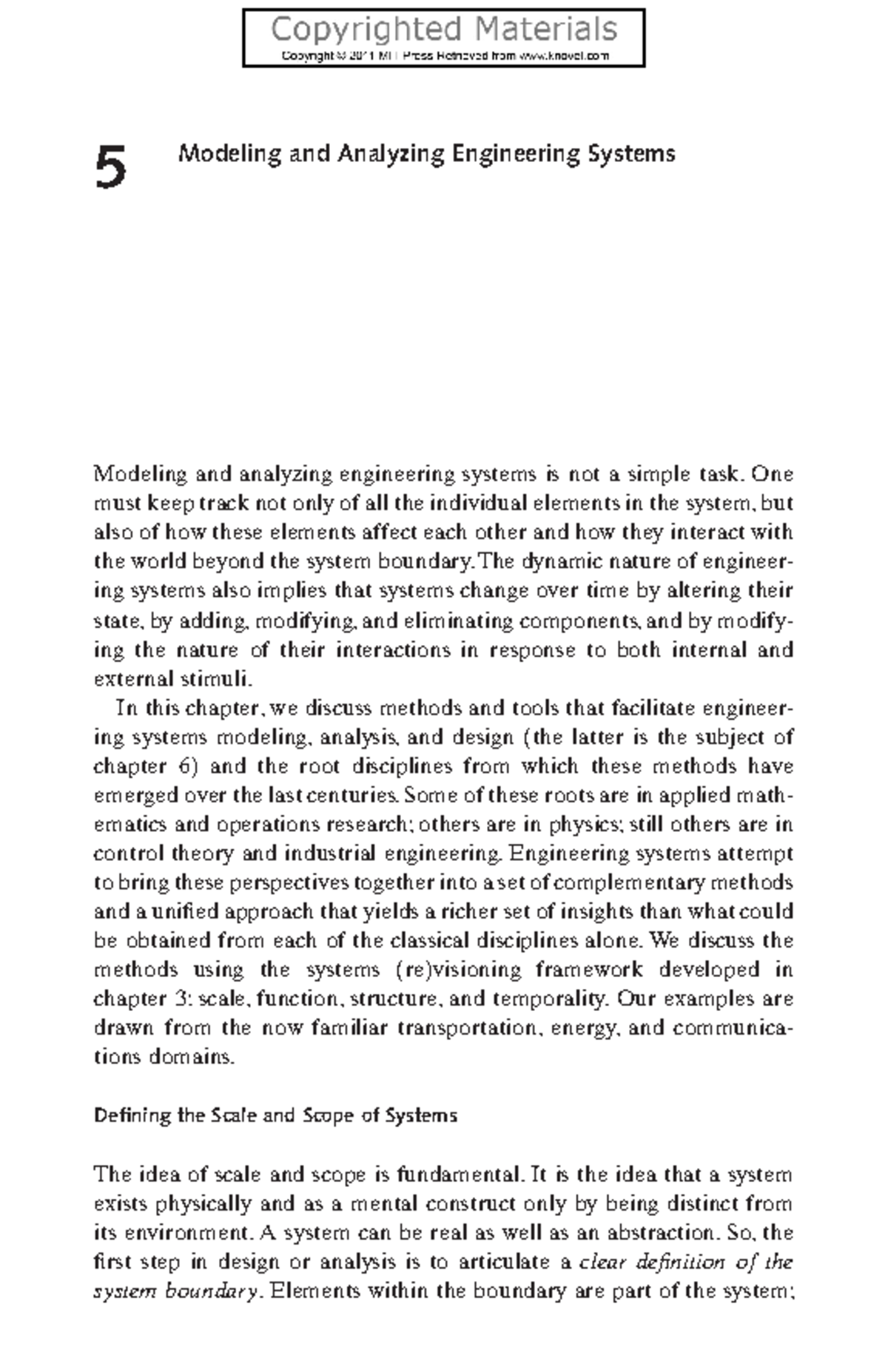 Engineering Systems Ch5 Modeling and Analyzing Engineering Systems - 5 ...