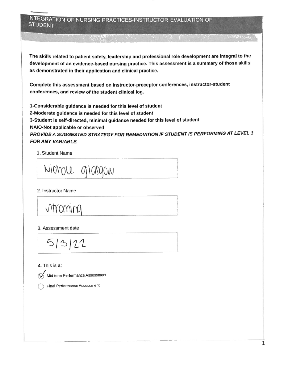 Midterm Evaluation Preceptorship - Nurs 151 - Studocu