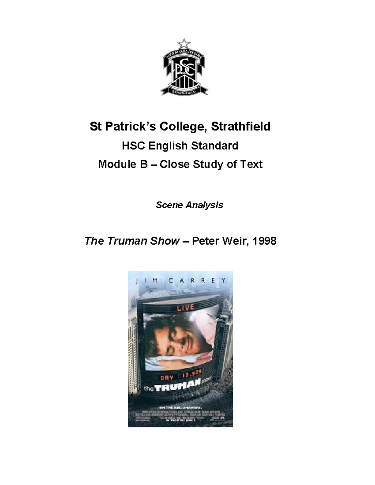 TTS Scene Analysis 2023 - St Patrick’s College, Strathfield HSC English ...