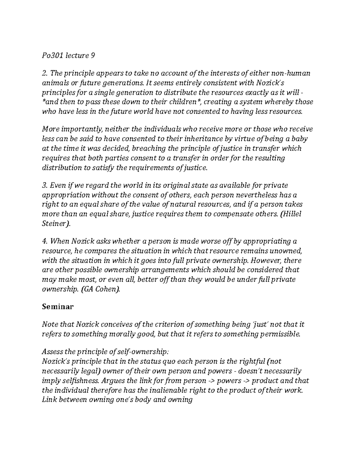 Po301 lecture 9 - legal notes - Po301 lecture 9 The principle appears ...