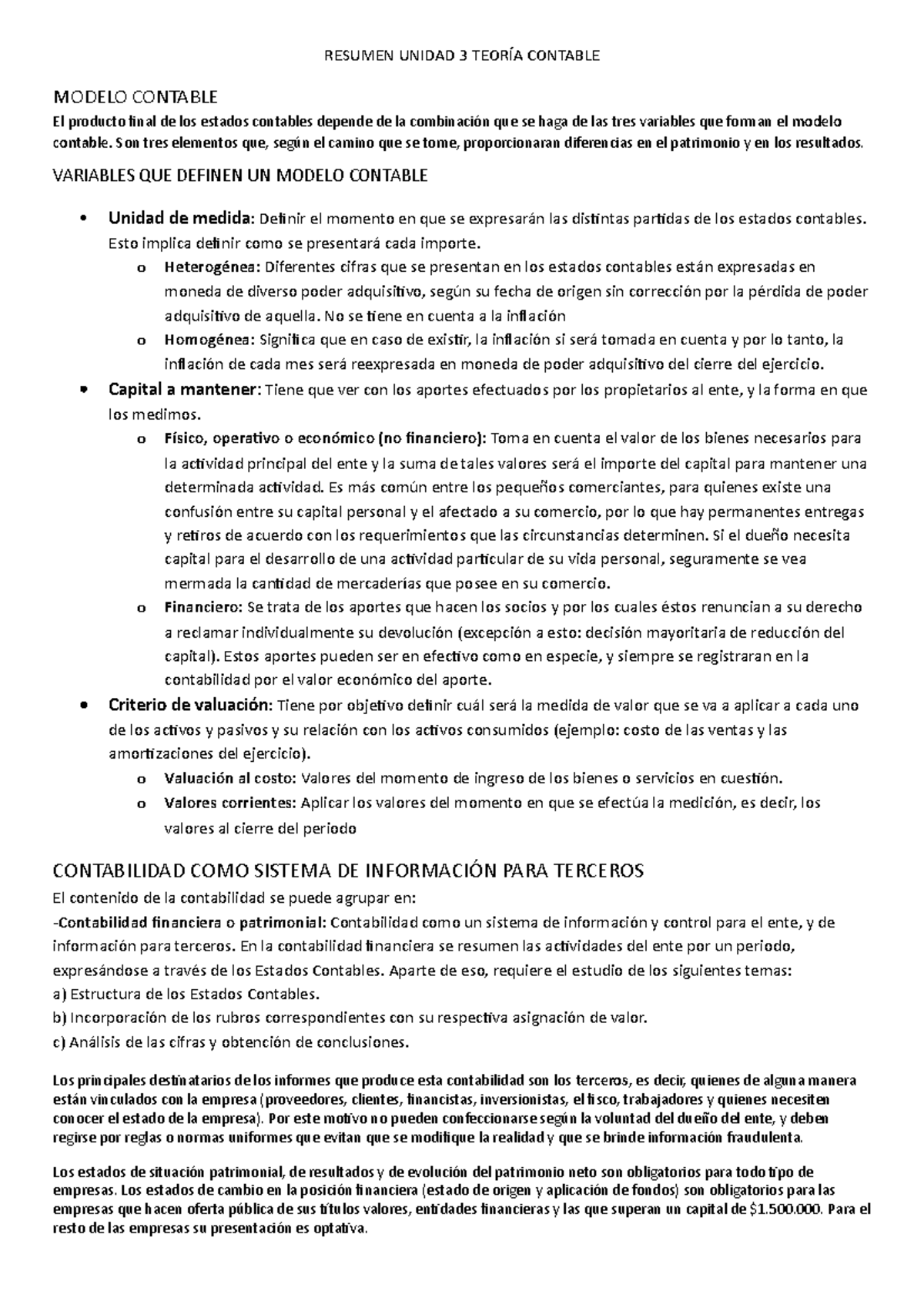 Resumen de teoria contable U3 (1) - RESUMEN UNIDAD 3 TEORÍA CONTABLE ...