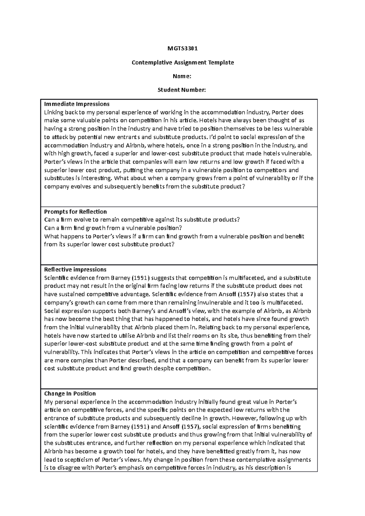 Contemplative Assignment 4 - MGTS Contemplative Assignment Template ...