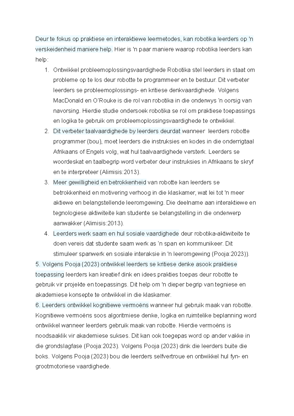 Kwartaalopdrag - Robotika opdrag - Deur te fokus op praktiese en ...