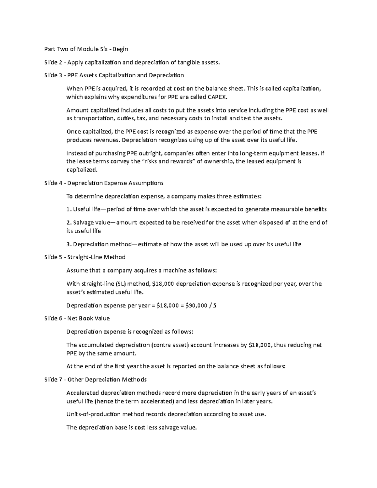 Part Two of Module Six - notes - Part Two of Module Six - Begin Slide 2 ...