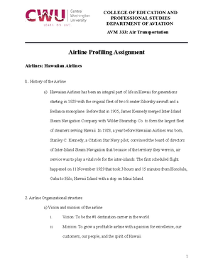 Airline Profiling Assignment 2018 - COLLEGE OF EDUCATION AND ...