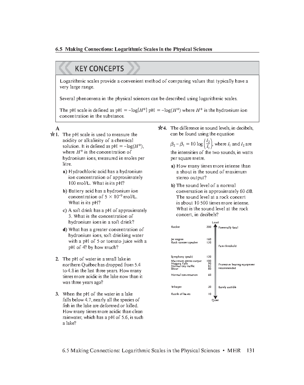 6 5 Making Connections Logarithmic Scales in the Physical Sciences ...
