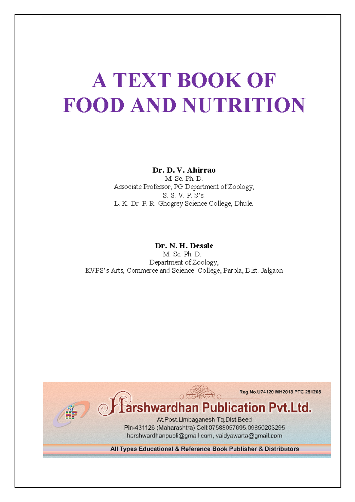 Book A Text Book of Food and Nutrition - A TEXT BOOK OF FOOD AND ...
