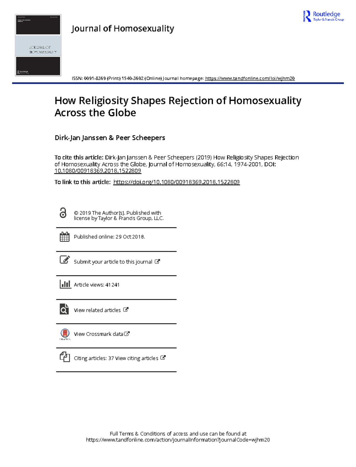 How Religiosity Shapes Rejection of Homosexuality Across the Globe ...