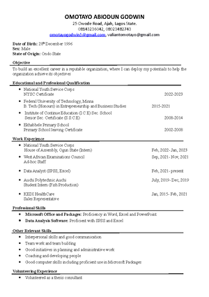 GST 311 PQ1 - Past Questions released by the Lecturer - FEDERAL UNIVERSITY OF TECHNOLGY , MINNA ...