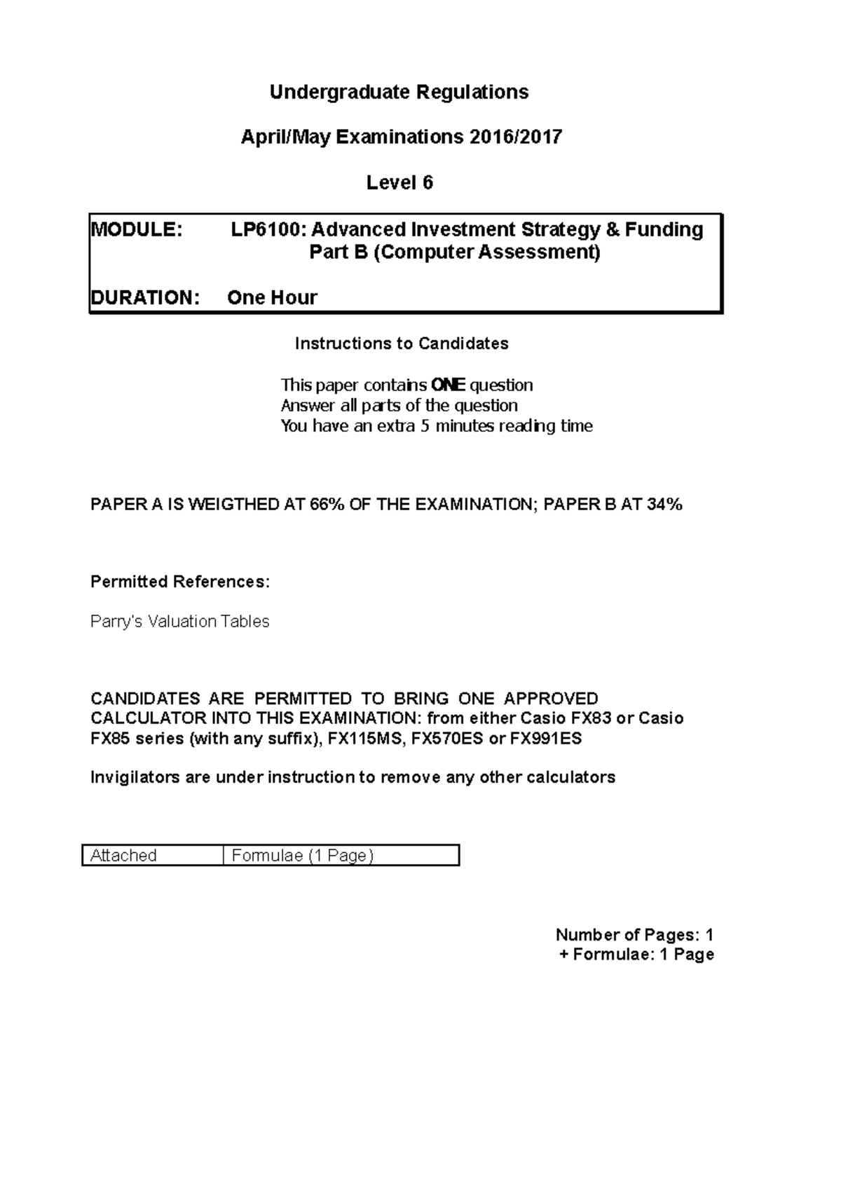 Exam 25 April 2017, questions - Undergraduate Regulations April/May ...